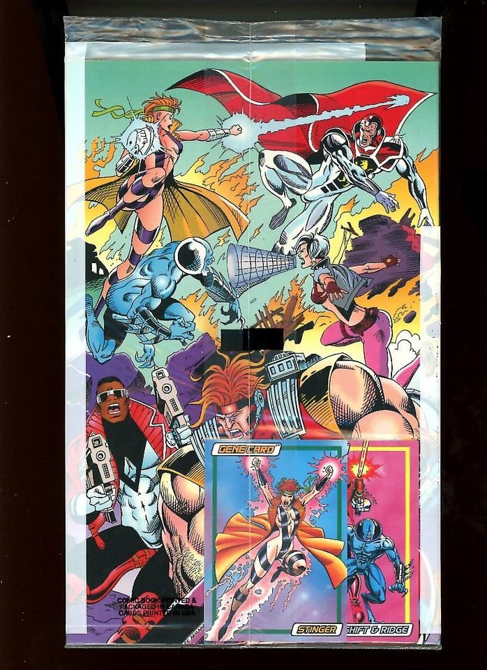 1993 Marvel UK, " Genetix " #1, Poly-bagged with 4 trading cards, NM ...