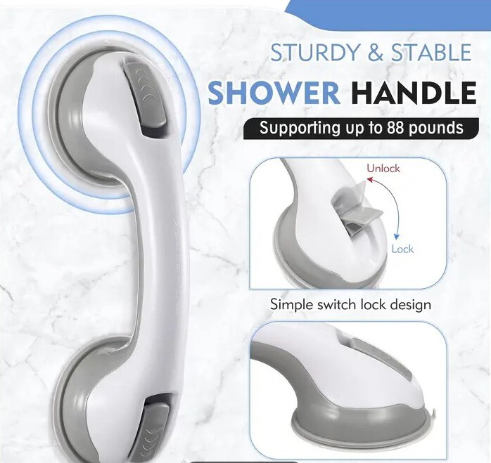 📫2 (Two) Grip Tub Shower Bar Bath Safety Handle Suction Cup Hand Grab ...