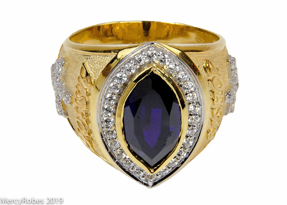Womens Clergy Bishop Ring (MRG2032 G P) Amethyst, Sterling Silver/Gold ...