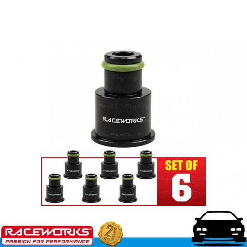 RACEWORKS 6 x Injector Extension 3/4" to Full Length 14mm to 11mm Fuel ...
