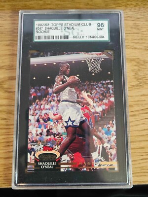 SHAQUILLE O'NEAL 1992 Stadium Club CARD #247 RC Rookie GRADED SG 9.5 ...