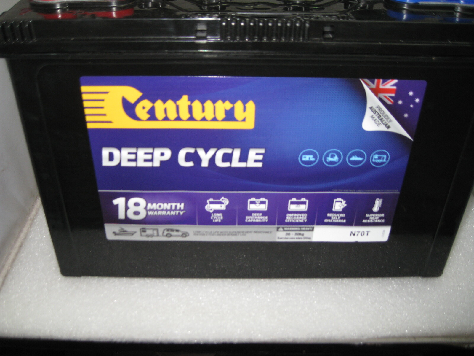 CENTURY 12v DEEP CYCLE BATTERY N70T 102amp HOUR 18mths WARRANTY NEW ...
