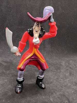 CAPTAIN HOOK DISNEY PETER PAN 4” ACTION FIGURE PVC PLASTIC TOY Vintage ...