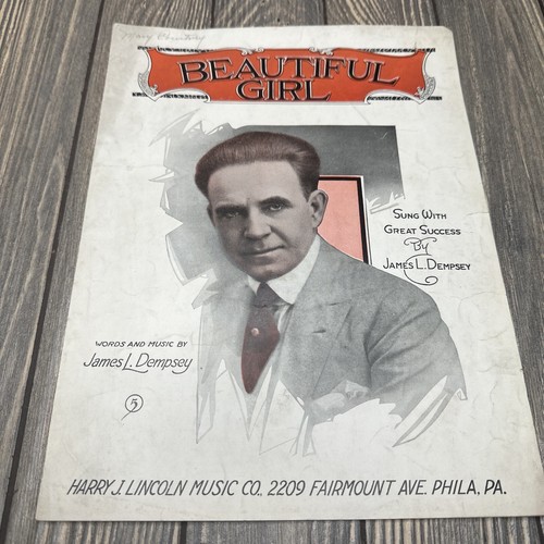 Vtg Beautiful Girl Sheet Music James L Dempsey 1939 | eBay