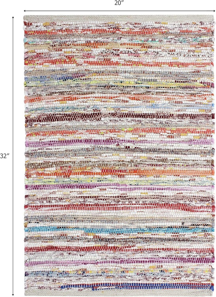 Cotton Chindi Rag Rug - 2 Pack - Boho Farmhouse Rustic Area Accent ...