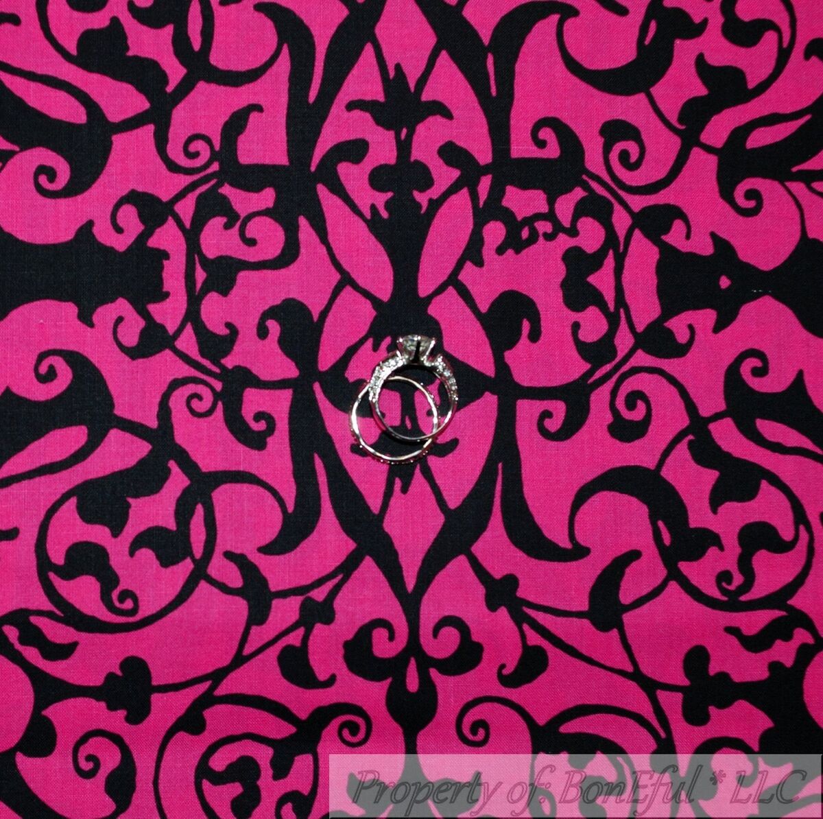 Black And Pink Damask Pattern