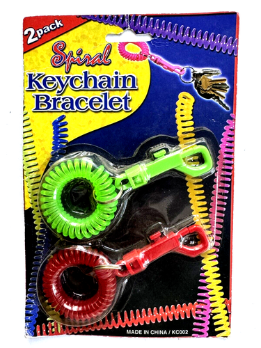 2pcs Wrist Coil Keychain Car Key Holder Key Ring Hook Bracelet Plastic ...