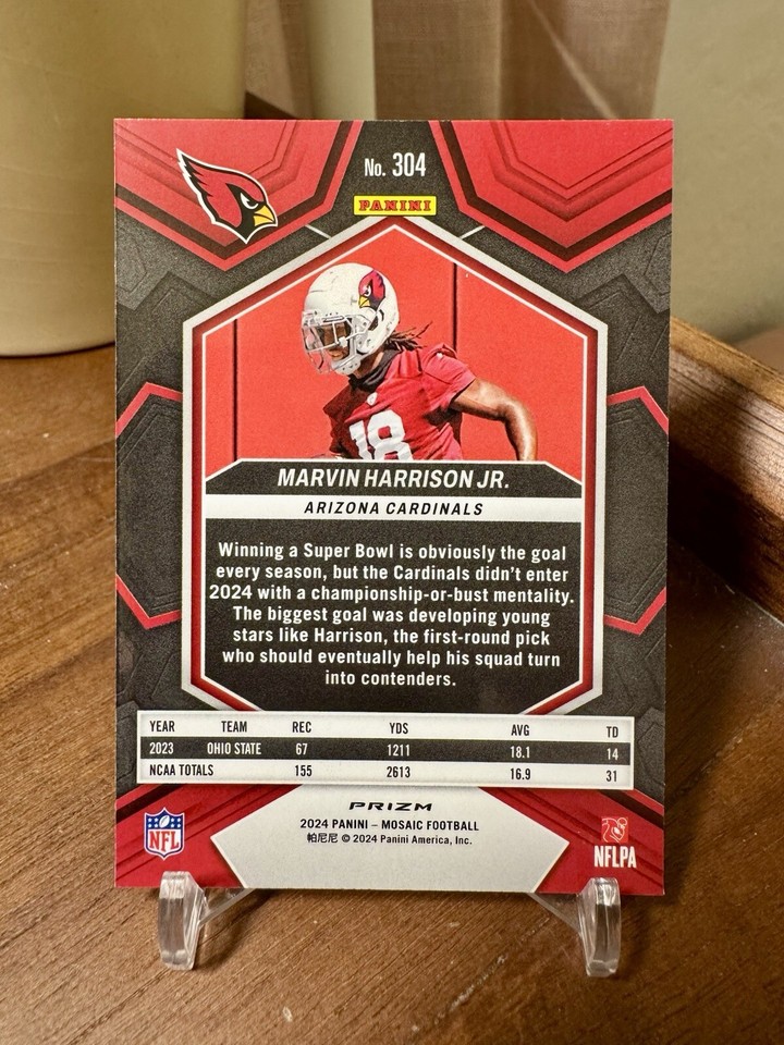 2024 Panini Mosaic Choice Marvin Harrison Jr Peacock Prizm🔥🔥🔥SSP Rookie ...