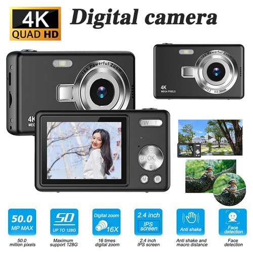 Digital Camera Mini 2.4" 16X Zoom Anti-shake Digital Cam with 32GB/64GB ...