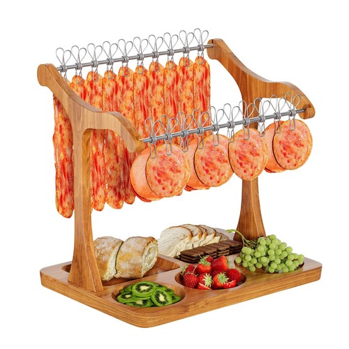 Bacon Display Rack,Patented Design Acacia Bacon Clothesline Serving ...