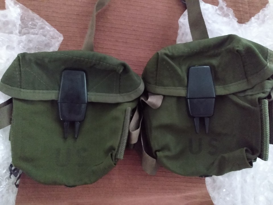 M1967 RIFLE MAGAZINE POUCHES 1st PATTERN - 1968 VIETNAM (TET, KHE SANH ...