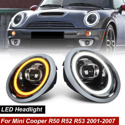 LED Headlight DRL Hi/Lo Beam Turn Signal For Mini Cooper R50 R52 R53 ...
