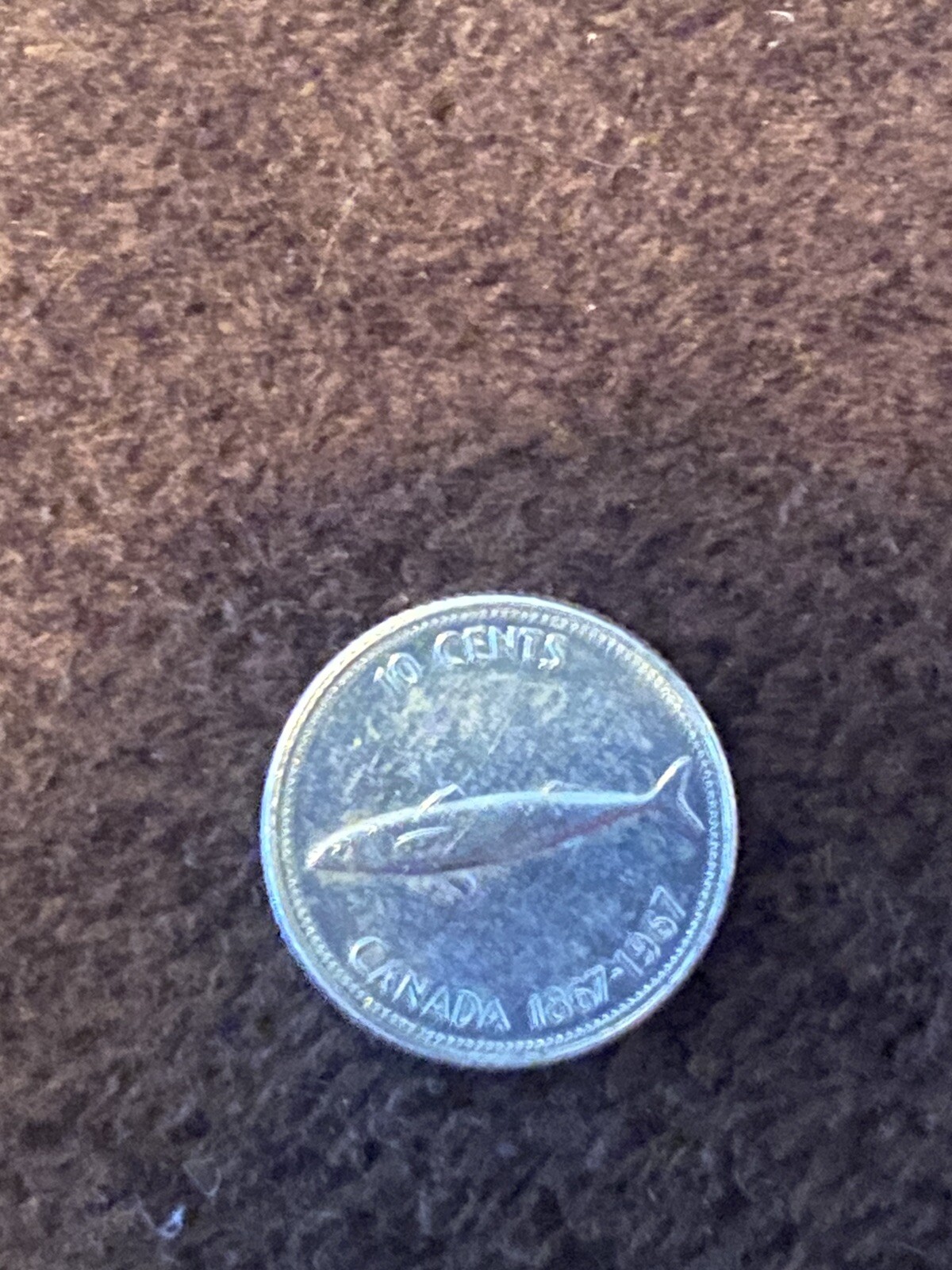 1867-1967 CANADA Queen ELIZABETH II Mackerel Fish Silver 10 Cent SILVER ...
