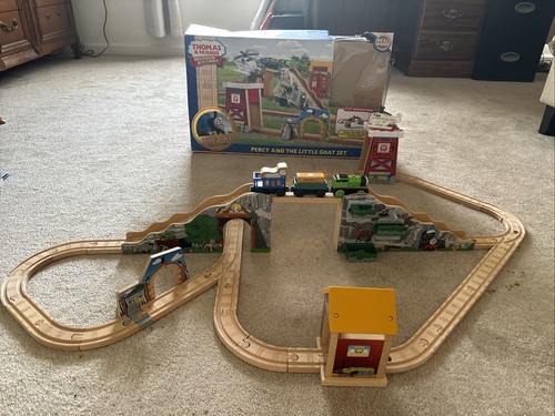 THOMAS & FRIENDS WOODEN RAILWAY PERCY AND THE LITTLE GOAT SET With ...