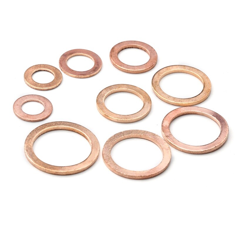 10/20/50/100 Copper Crush Washer O-Ring Gasket Seal Flat Ring Oil ...