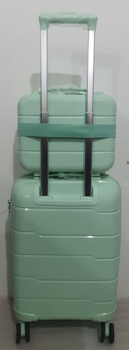 Light Green Hard Shell PP Suitcase Medium Small and Underseat Luggage ...
