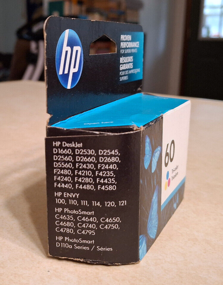HP 60 Tri-color Ink Cartridge GENUINE Exp. 4/2024 Cyan Yellow Magenta ...