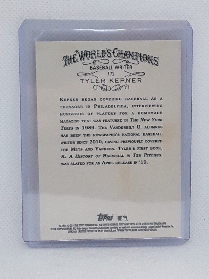Tyler Kepner 2019 Topps Allen & Ginter Baseball - #172 HOT BOX ...