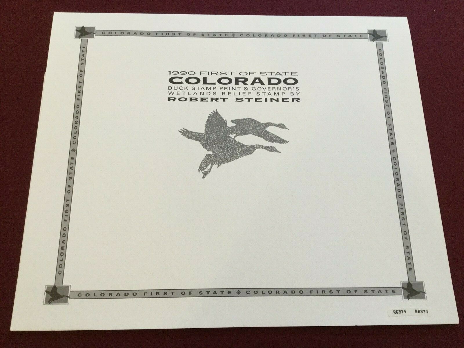 1990 Colorado First of State Duck Stamp Print & Stamp, Signed and ...