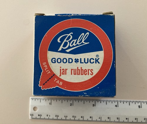 New Unused Vintage Ball Good Luck Split Tab Canning Red Jar Rubbers 12 ...