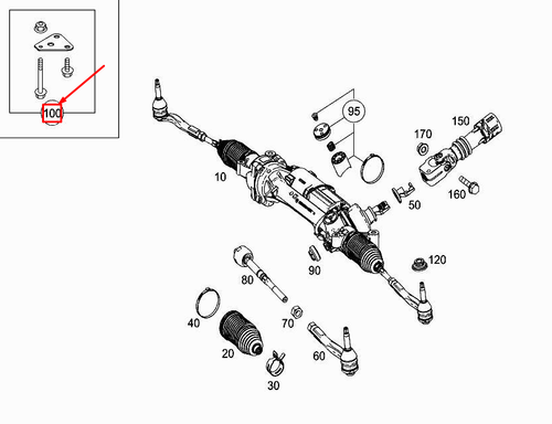 NEW MERCEDES-BENZ C COUPE C205 STEERING GEAR MOUNTING PLATE A2056281900 ...