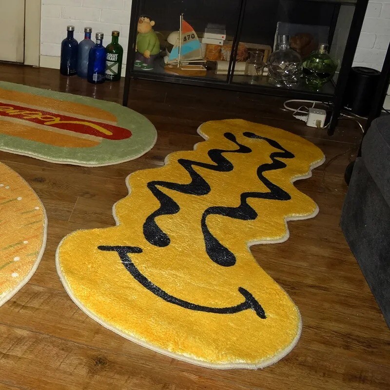 Handmade Hypebeast Rug Smiley Face Carpet Hypebeast Room Decor ...