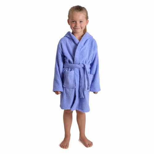 Kids Childrens 100% Cotton Bathrobe Terry Towelling Hooded Bath Robe ...