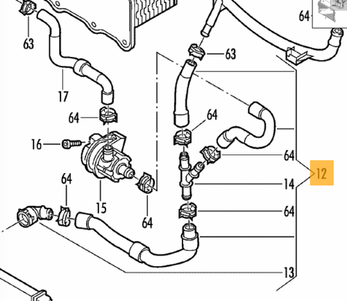 5Q0122051BD VOLKSWAGEN GENUINE OEM JETTA LOWER WATER HOSE QUICK ...
