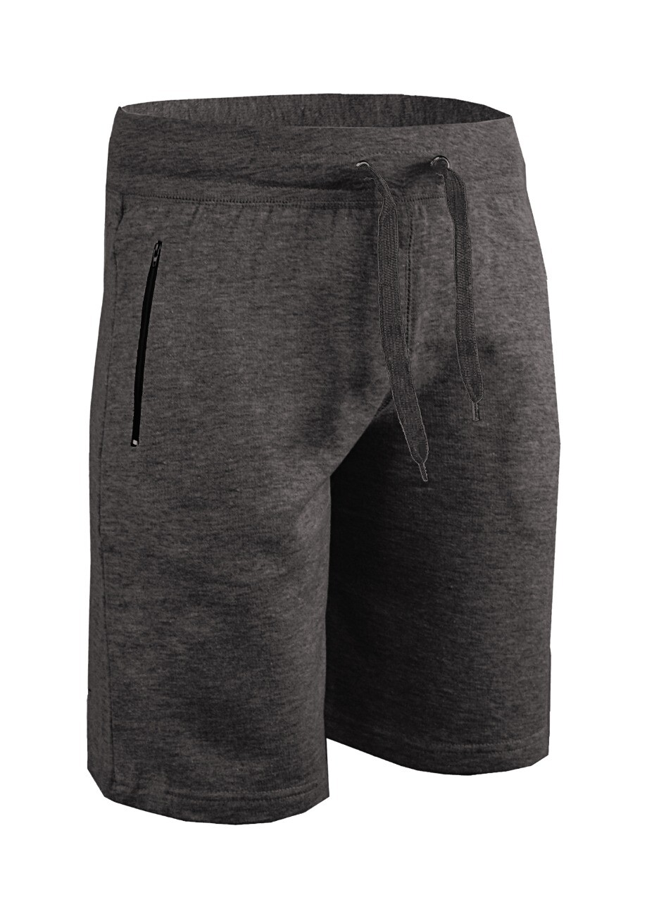 Mens Plain Sweat Shorts Fleece Zip Pockets Gym Running Jogging Summer ...