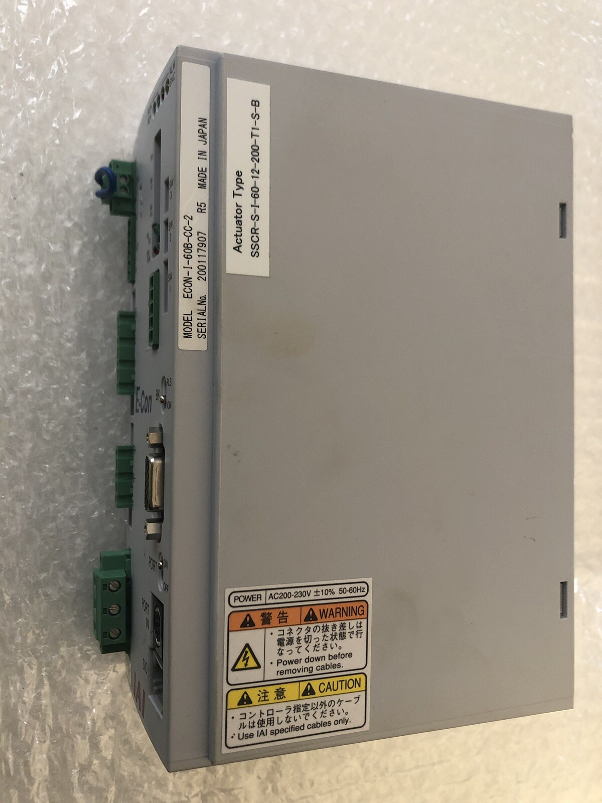 IAI ECON-I-60B-CC-2 Actuator Type SSCR-S-I-60-12-200-T1-S-B | eBay