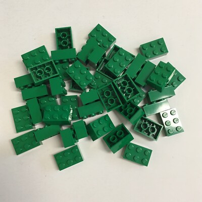 New LEGO Lot 2x3 pieces Basic Building Blocks Bricks Classic Bulk Green ...