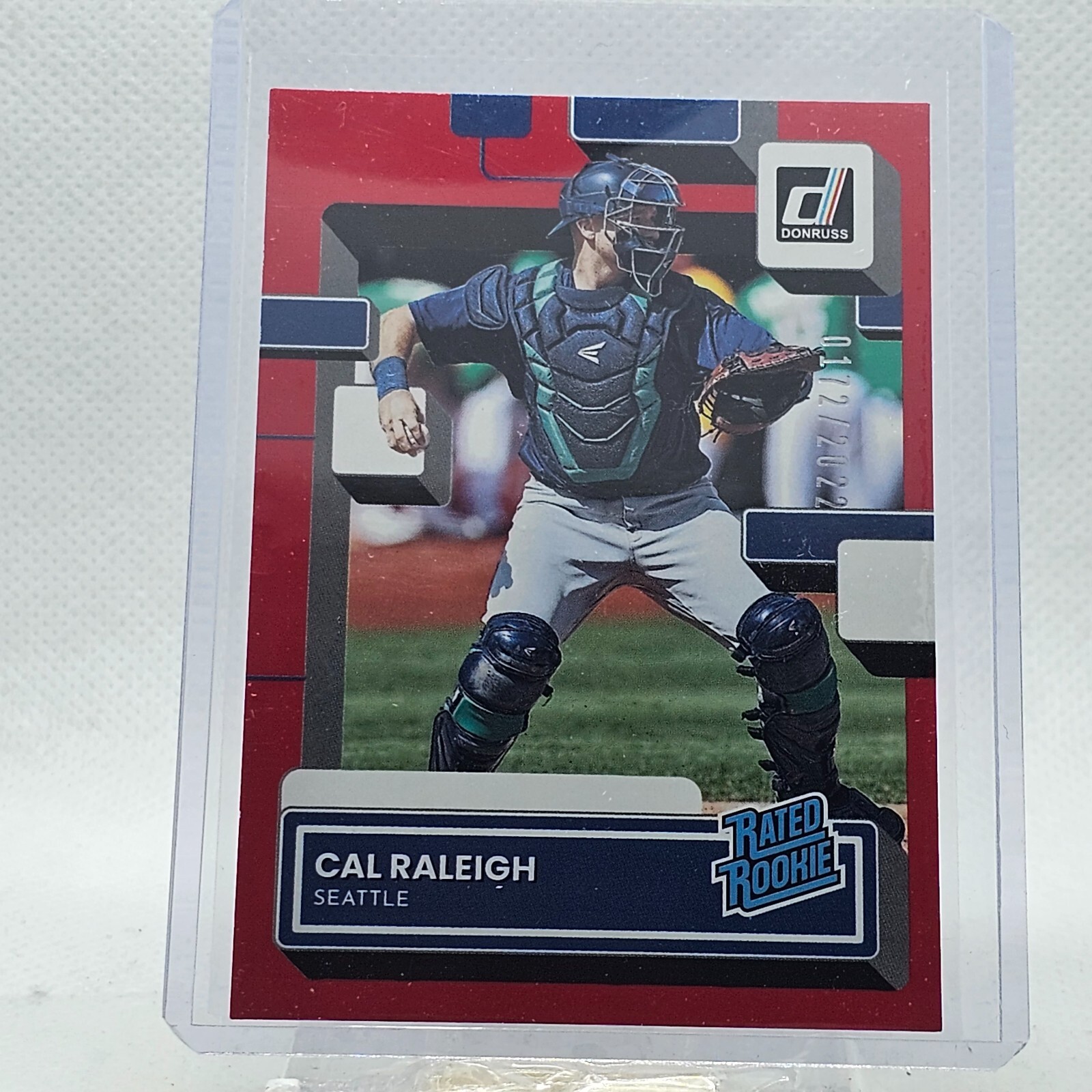 2022 Panini Donruss Baseball Cal Raleigh Red Parallel Rated Rookie ...