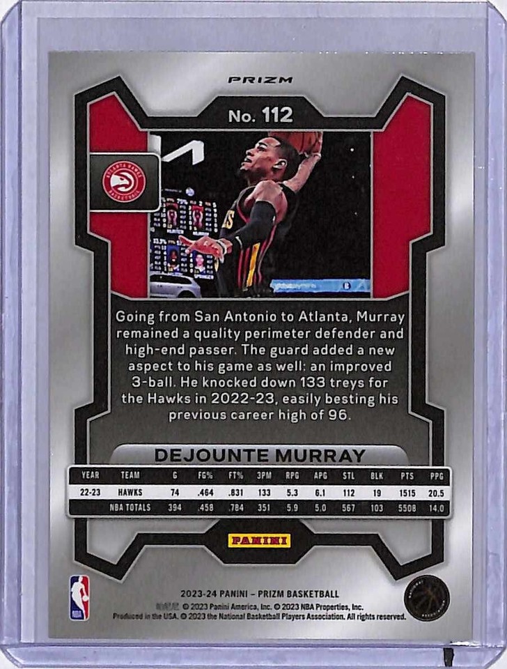 2023-24 Prizm Basketball Dejounte Murray Silver Prizm | eBay