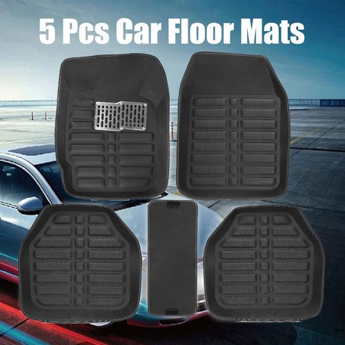 1 Set (5Pcs) Car Auto Floor Mats for Leather Liners Black Heavy Duty ...