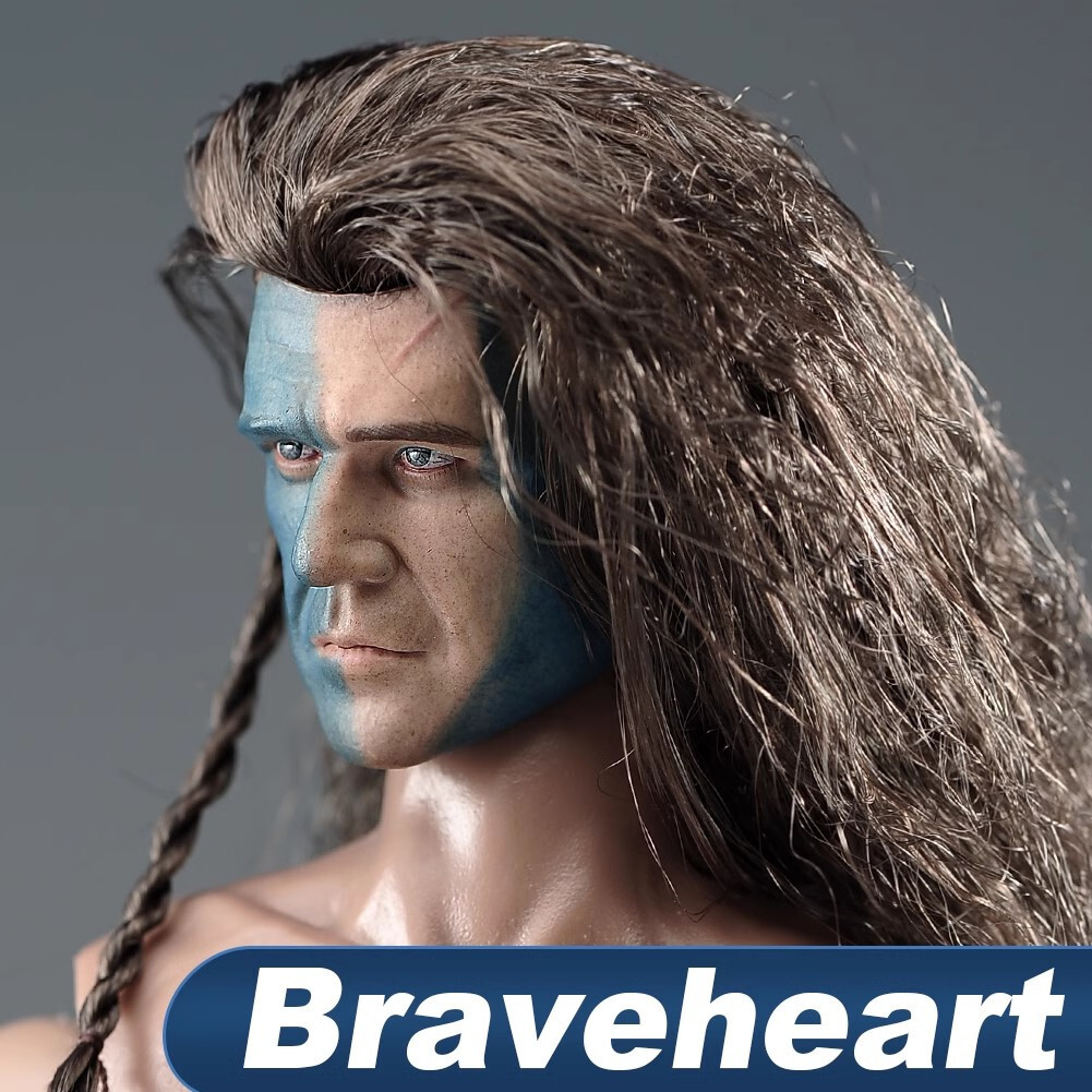 1/6 Soldier Head Sculpt Mel Gibson Real Hair Braveheart For 12" Male ...