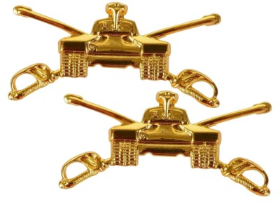 US ARMY TANK Infantry Armor Officer Collar Hat Brass Badge Pins ...