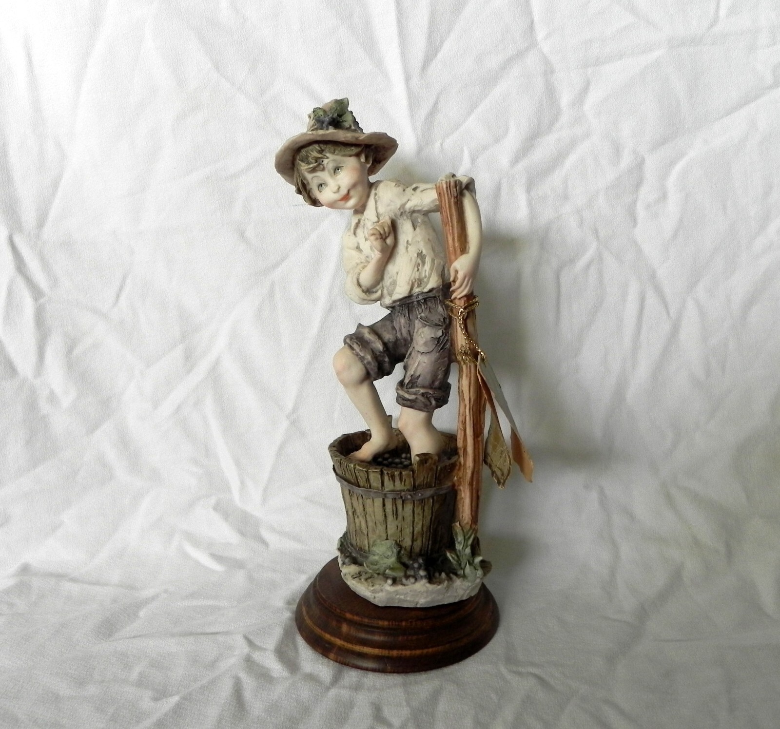 ARMANI Capodimonte Italy BOY STOMPING GRAPES Figurine 9.5" | eBay