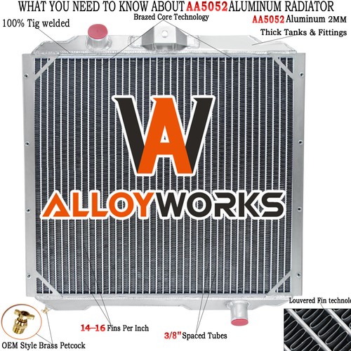 2Row Aluminum Radiator For 2002-2004 Hummer H1/AM General Hummer 6.5L ...