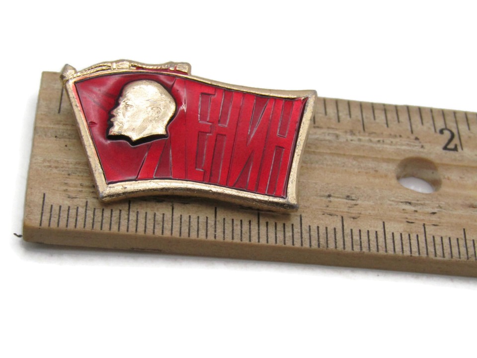 Soviet Russian Lenin Portrait Pin Red Vintage & Gold Tone | eBay