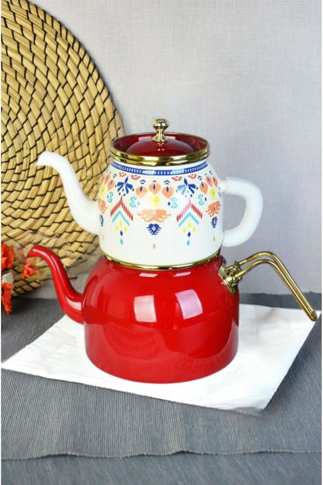 Enamel Teapot Set / Turkish Tea Pot Set, Turkish Samovar Tea Maker, Tea ...