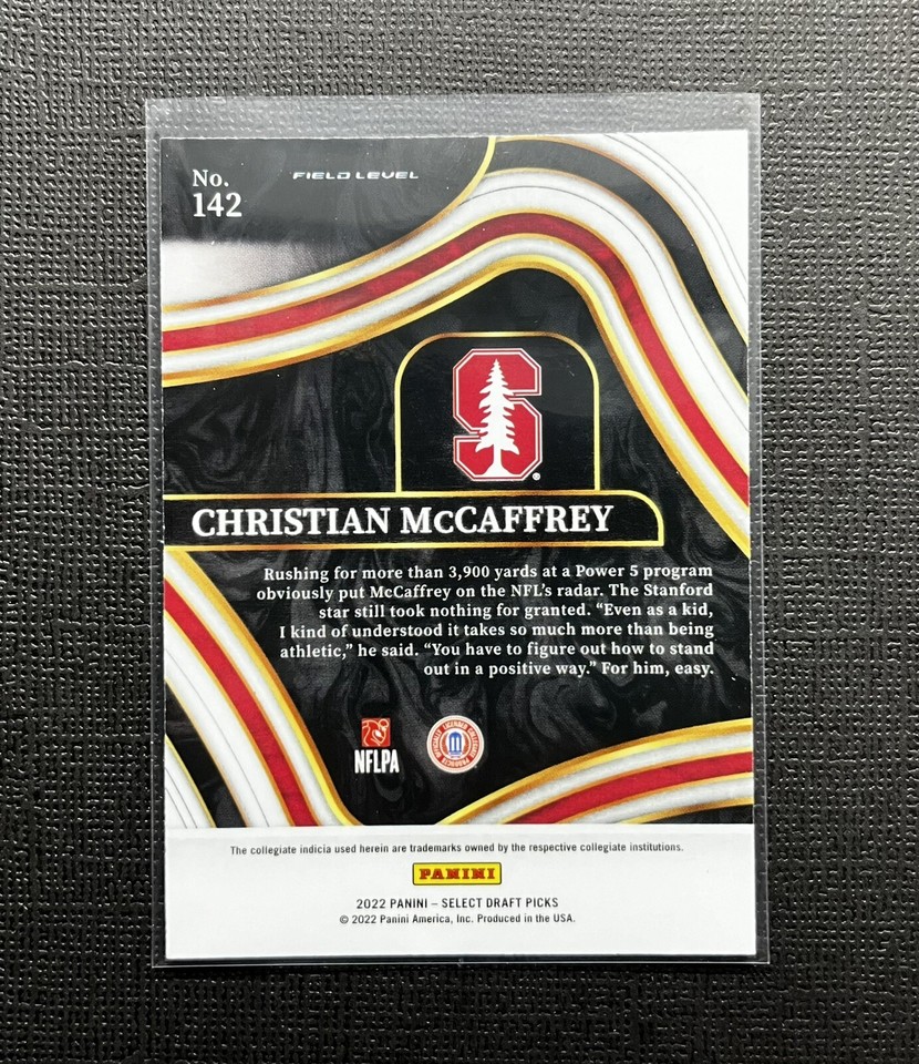 2022 Select Draft Picks Christian McCaffrey Field Level Blue Parallel ...