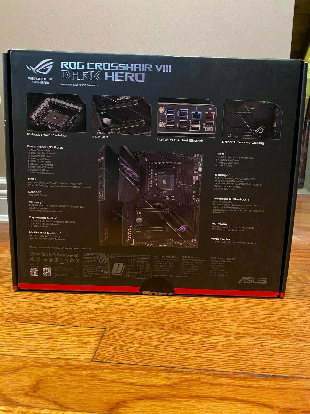 ASUS X570 ROG Crosshair VIII Dark Hero AM4 AMD ATX Motherboard for sale ...