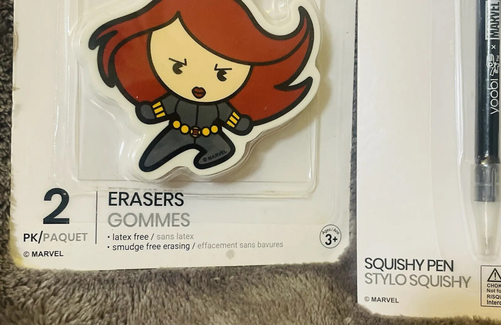 Marvel Yoobi BLACK WIDOW Chibi SQUISHY Topper Figure Kawaii & Pen ...