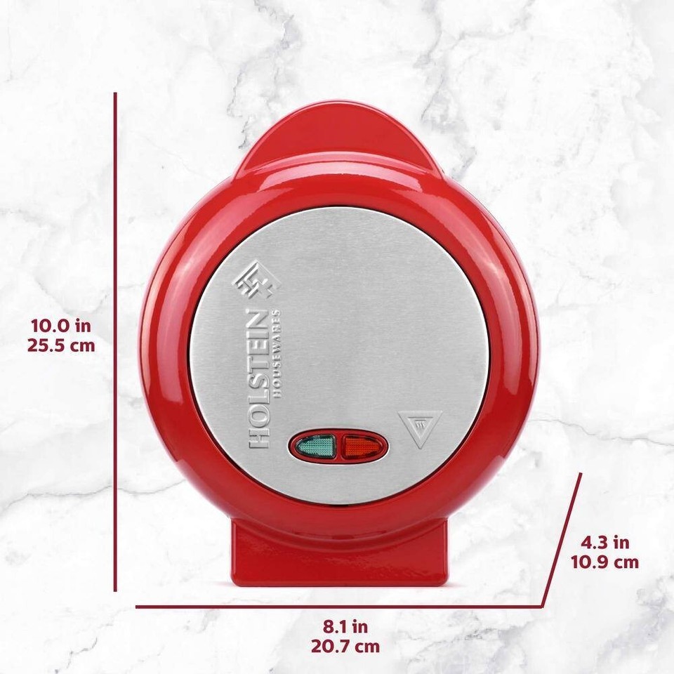 Omelette Maker 4-Egg Red Stainless Steel 2-Section Non-Stick Coating ...