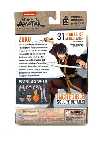 Avatar- The Last Airbender “Prince Zuko” BST AXN Action Figure 2021 ...