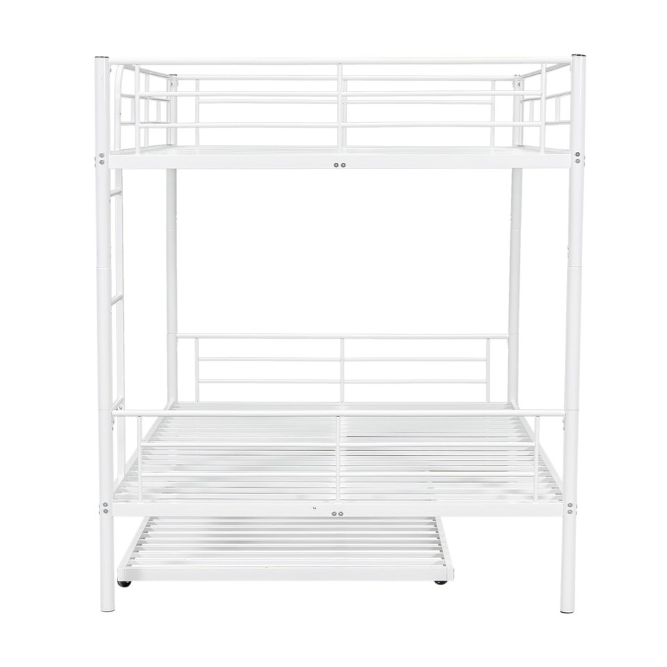Twin Size Low Loft Bed with Ladder and Slide,White(OLD SKU:WF196418AAK ...