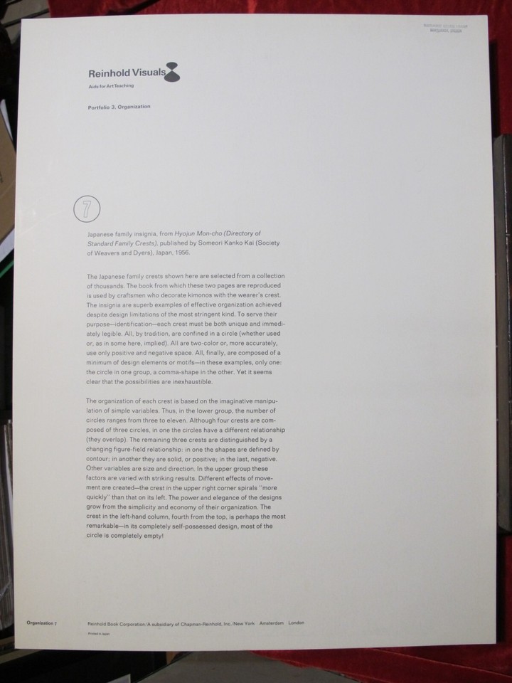 JAPANESE FAMILY INSIGNIA Weavers Dyers VINTAGE POSTER 1968 Reinhold ...