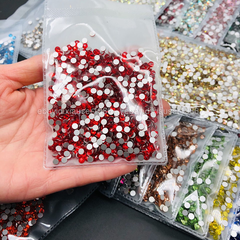 1440pcs SS16(4mm) Crystals Glass Rhinestones Flatback Gems for Nails ...