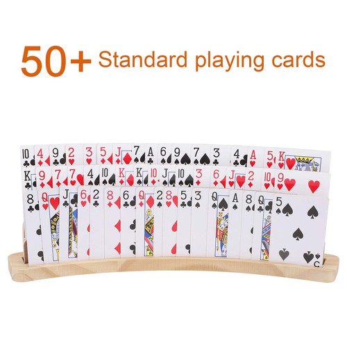 Exqline Curved Wooden Playing Card Holder Tray Rack Organizer Set of 2 ...