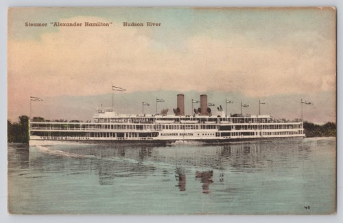 Postcard - Steamer Alexander Hamilton - Passenger Ship on Hudson River ...